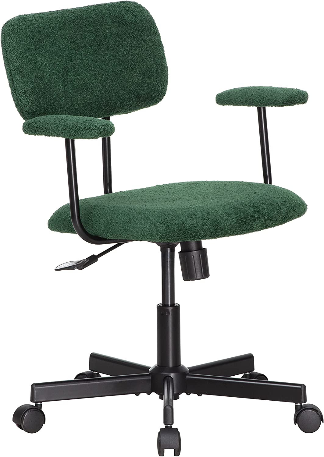 Inbox Zero Velvet Office Chair with Armrests - Low Back Luxe Computer ...