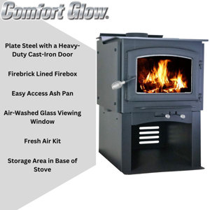Comfort Glow Wood Burning Stove, Heats Up To 3,200 Sq Ft, Fits 22" Log ...