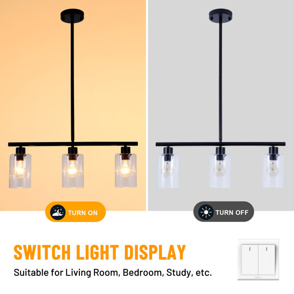 Ebern Designs Modern 3-Lights Linear Pendant Light | Wayfair