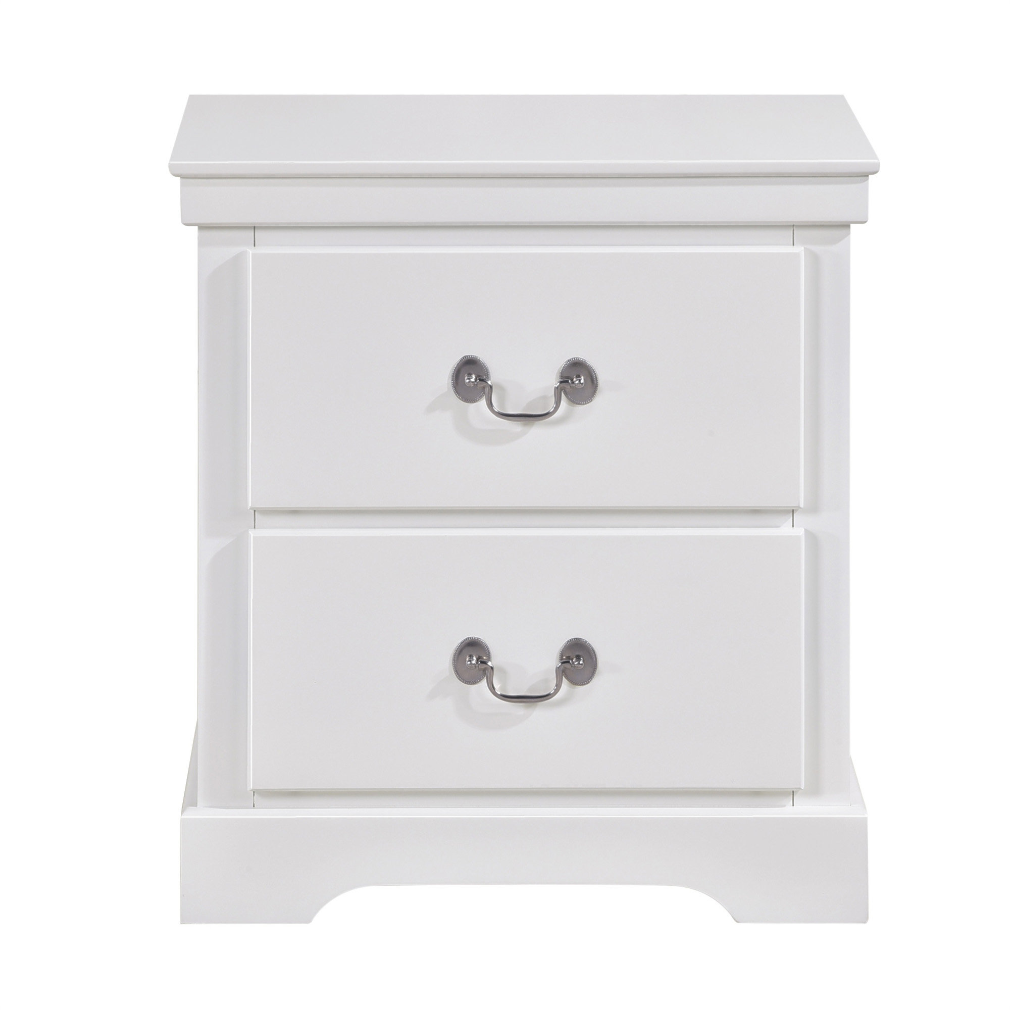 Astoria Grand 1Pc Classic Traditional 2 Drawers Nightstand White Finish ...