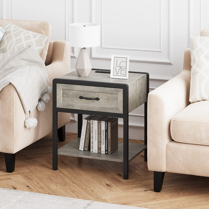 17 Stories Metal Nightstand & Reviews | Wayfair