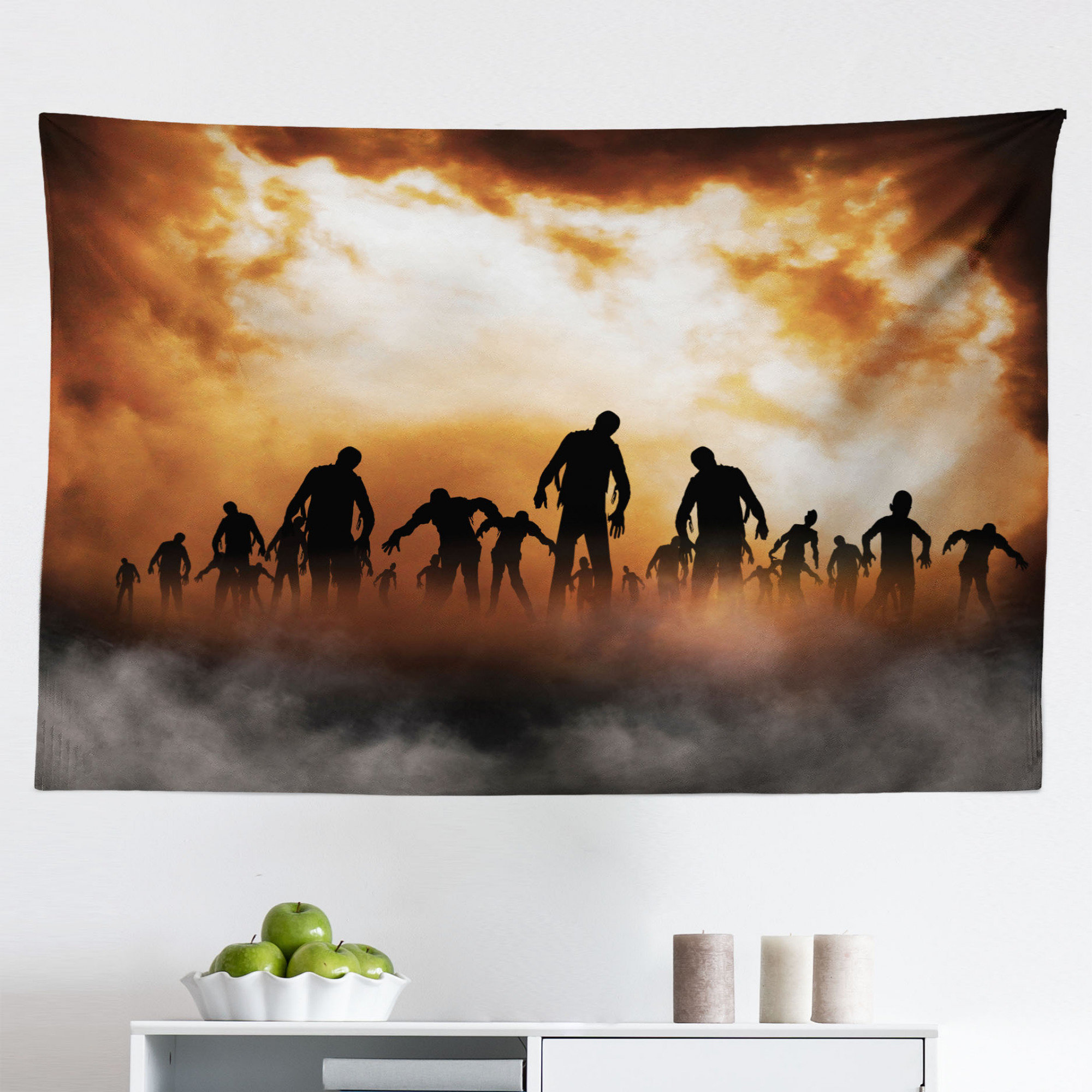 East Urban Home Ambesonne Halloween Tapestry, Zombies Dead Men Walking ...