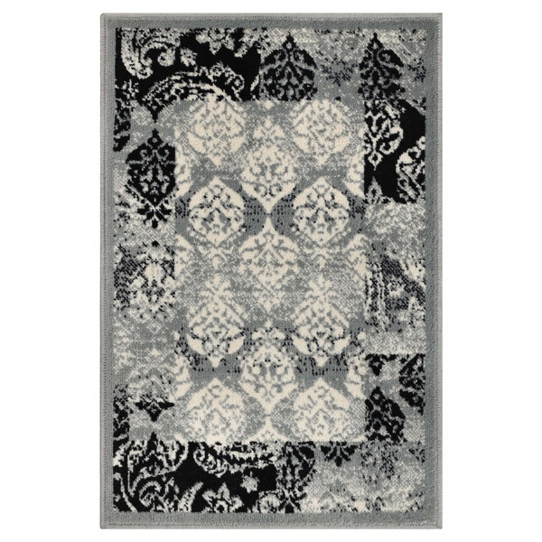 Fleur De Lis Living Evan Gray/Black Indoor Area Rug & Reviews | Wayfair