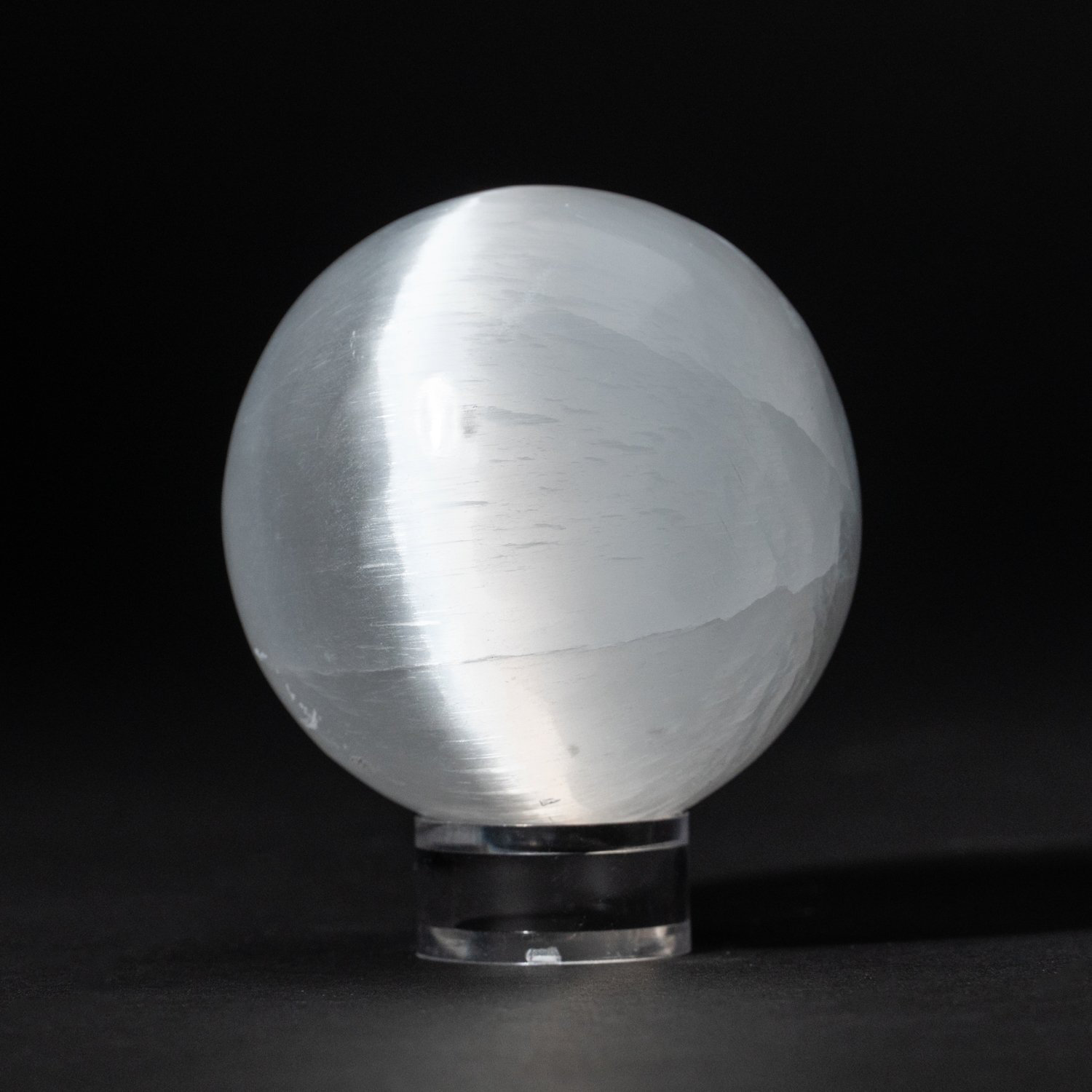 Astro Gallery of Gems Genuine Natural Cats Eye Selenite Sphere | Perigold