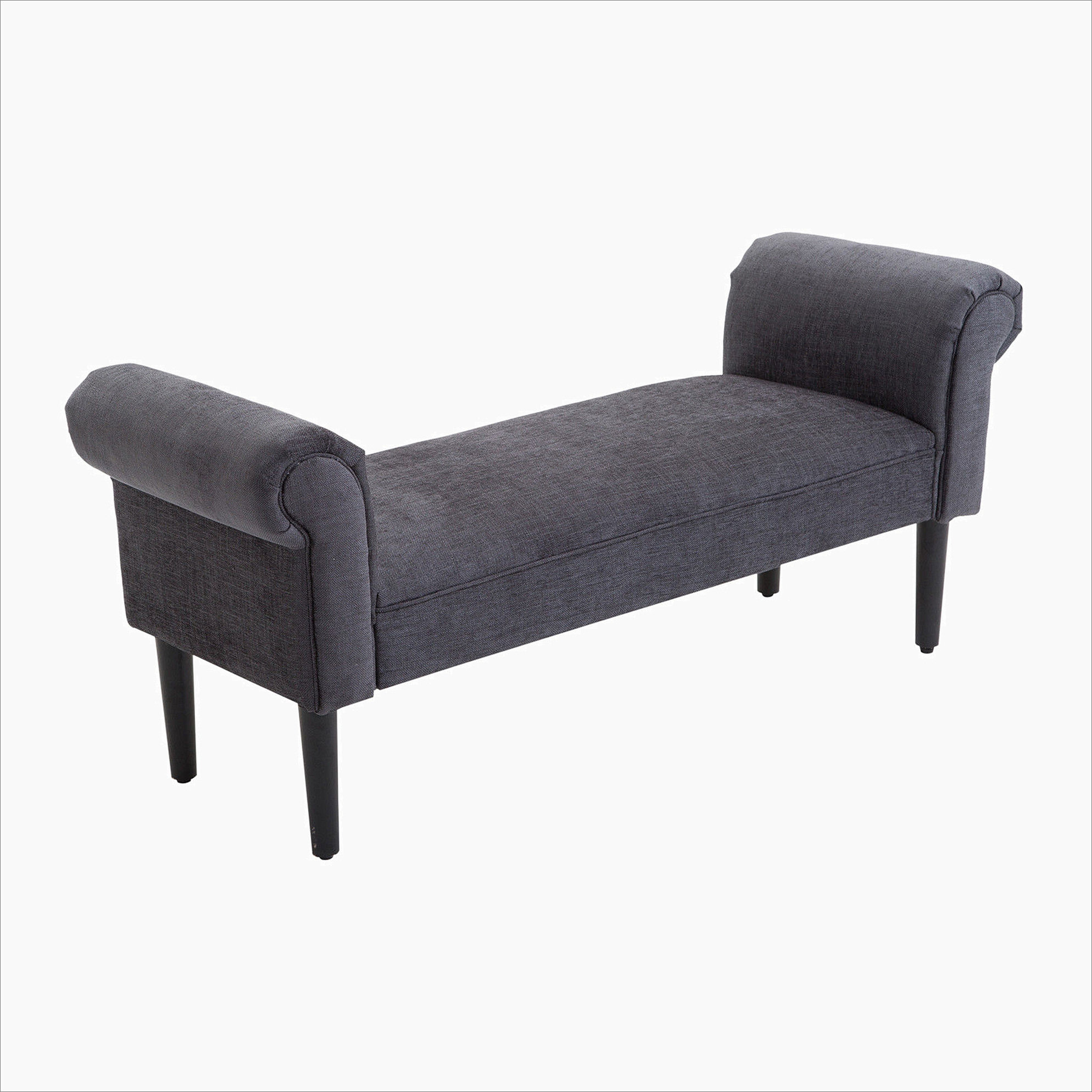 Latitude Run® 52" End of Bed Bench, Linen Upholstered Ottoman Bench ...