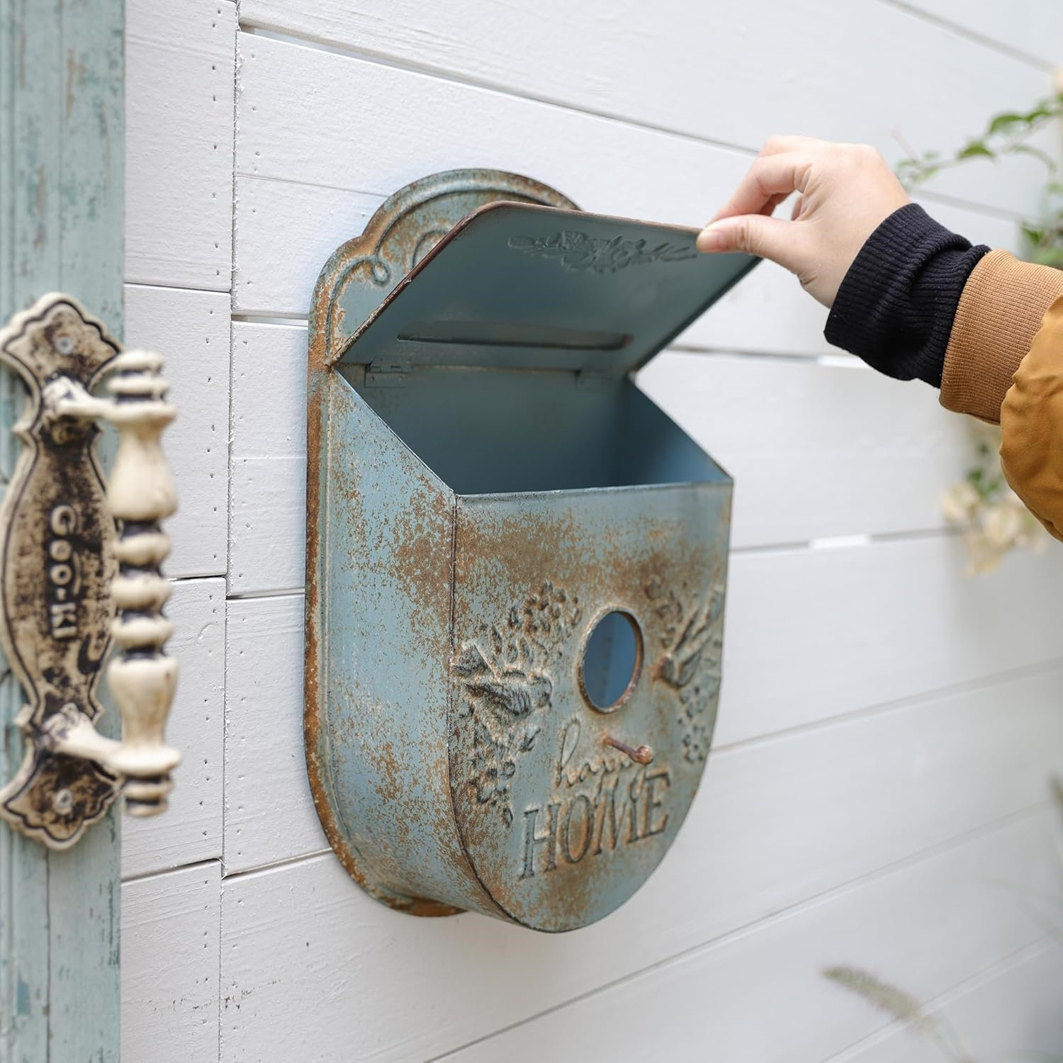 RIZPET Mailboxes For Outside Birdhouse Post Wall Mount Mailboxes Retro ...