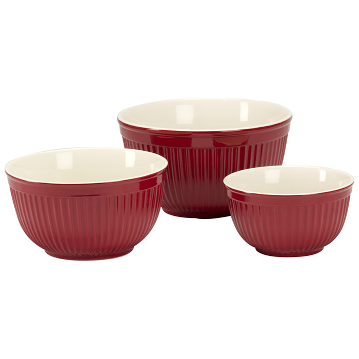 Omniware Simsbury Stoneware 3 Piece Nested Mixing Bowl Set | Wayfair