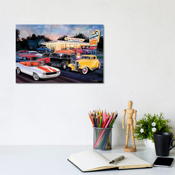 Latitude Run Hot Rod Drive-In I by Bruce Kaiser - Wrapped Canvas Print ...