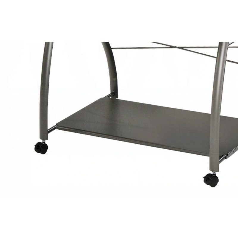 Ebern Designs Rectangular Computer Desk With Glass Top And Keyboard ...