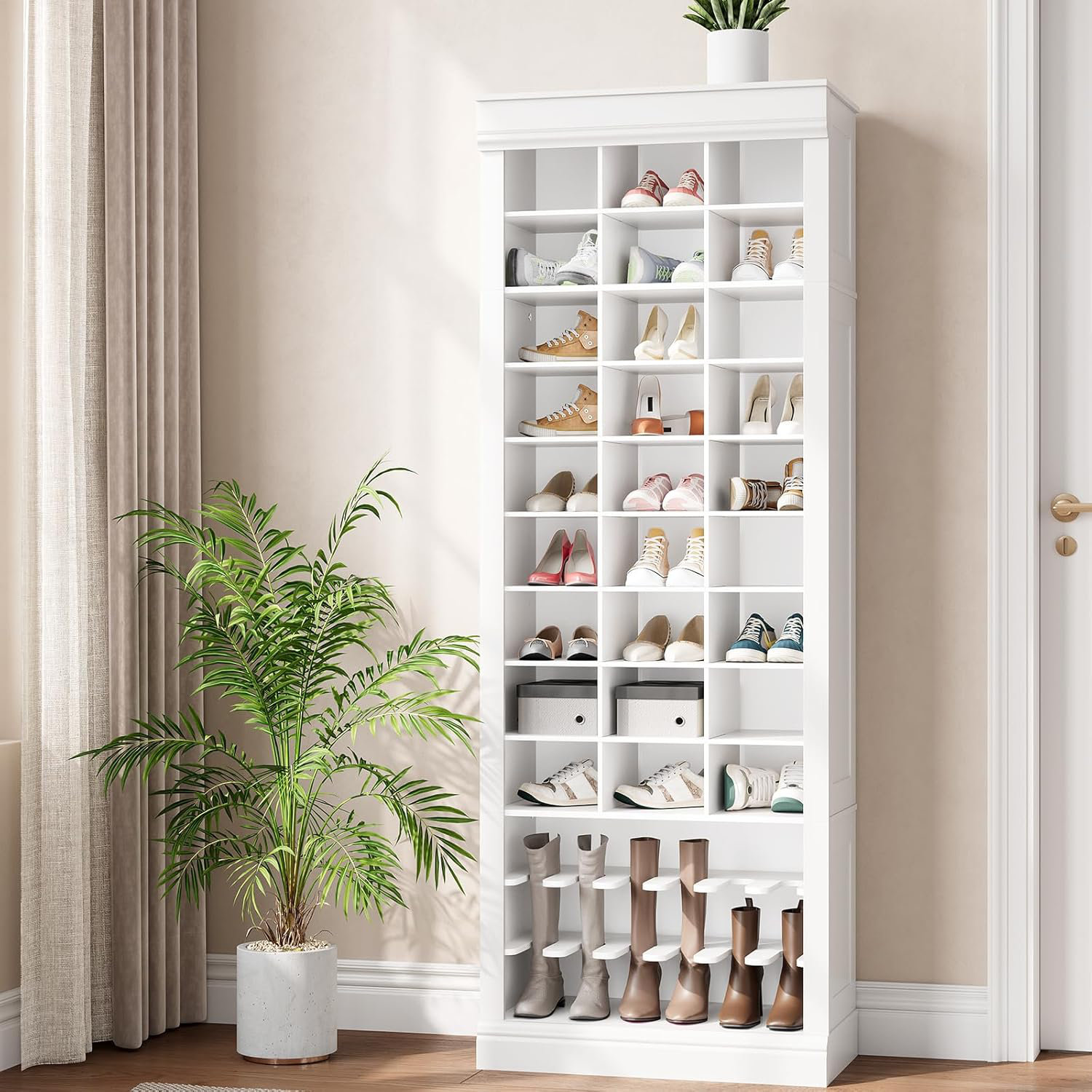 Latitude Run® Shoe Storage Cabinet, 10-Tier Tall Shoe Cabinet with ...