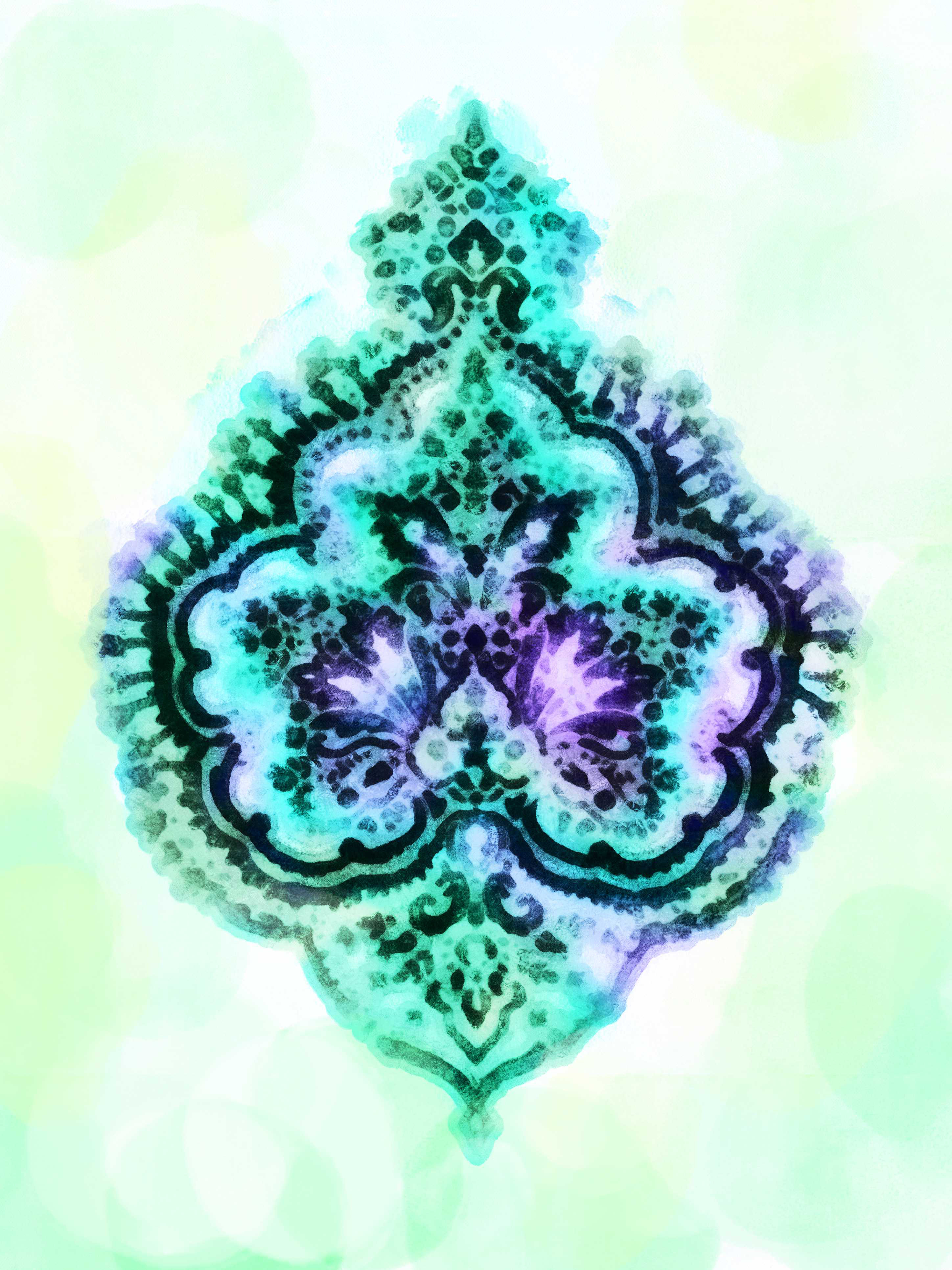 Bungalow Rose Paisley Peacock Colors - Wrapped Canvas Print | Wayfair