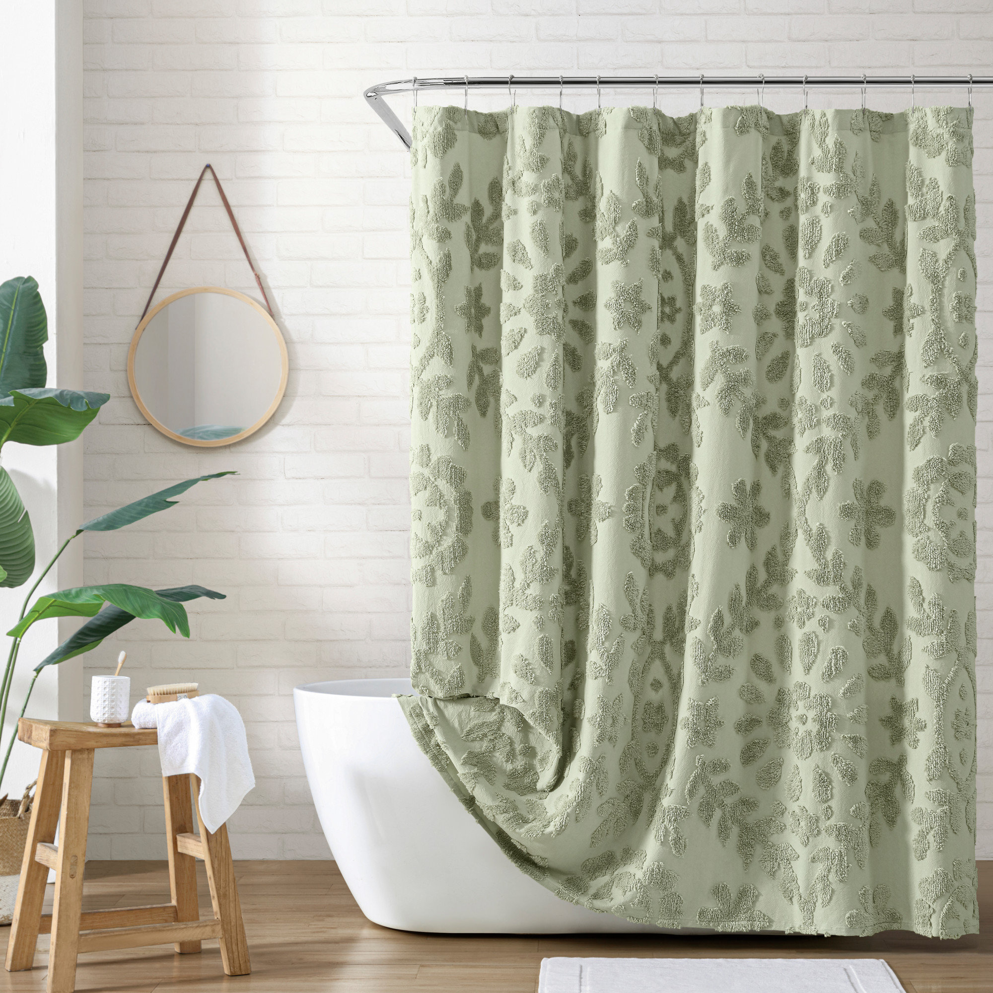 Peri Home Chenille Laurel Shower Curtain 72 X 72 & Reviews | Wayfair