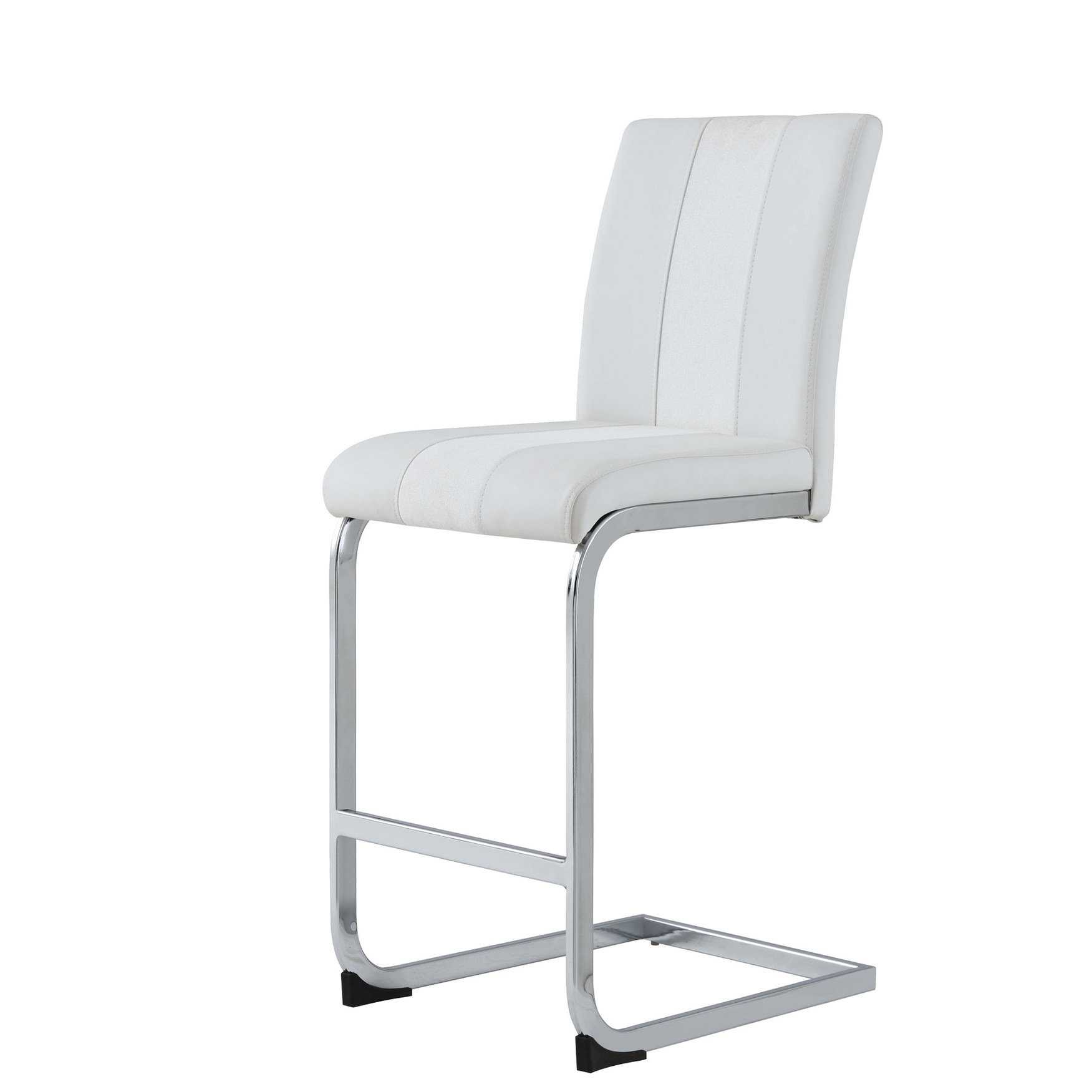 CaneCreations White Bar Stools Kit Of 4 - L Shape Legs, Metal Footrest ...