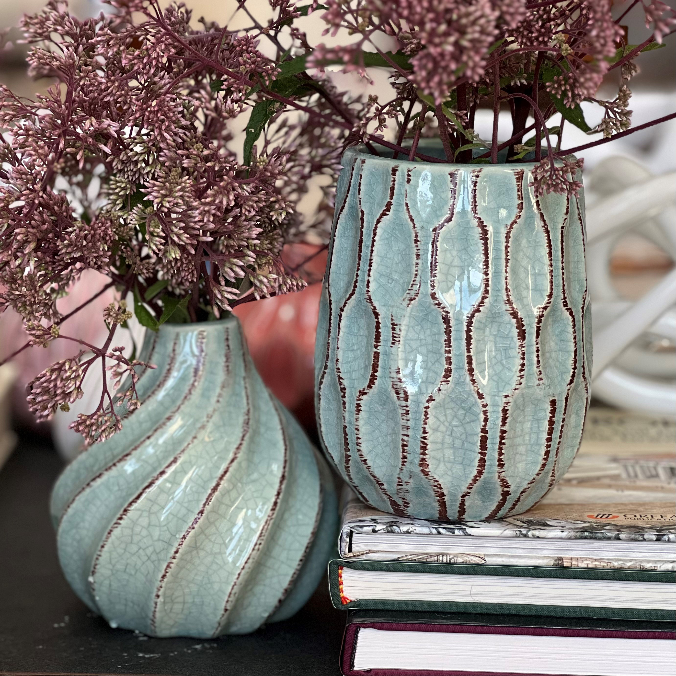 Corrigan Studio® 2 Piece Eliana Cream Stoneware Table Vase Set ...