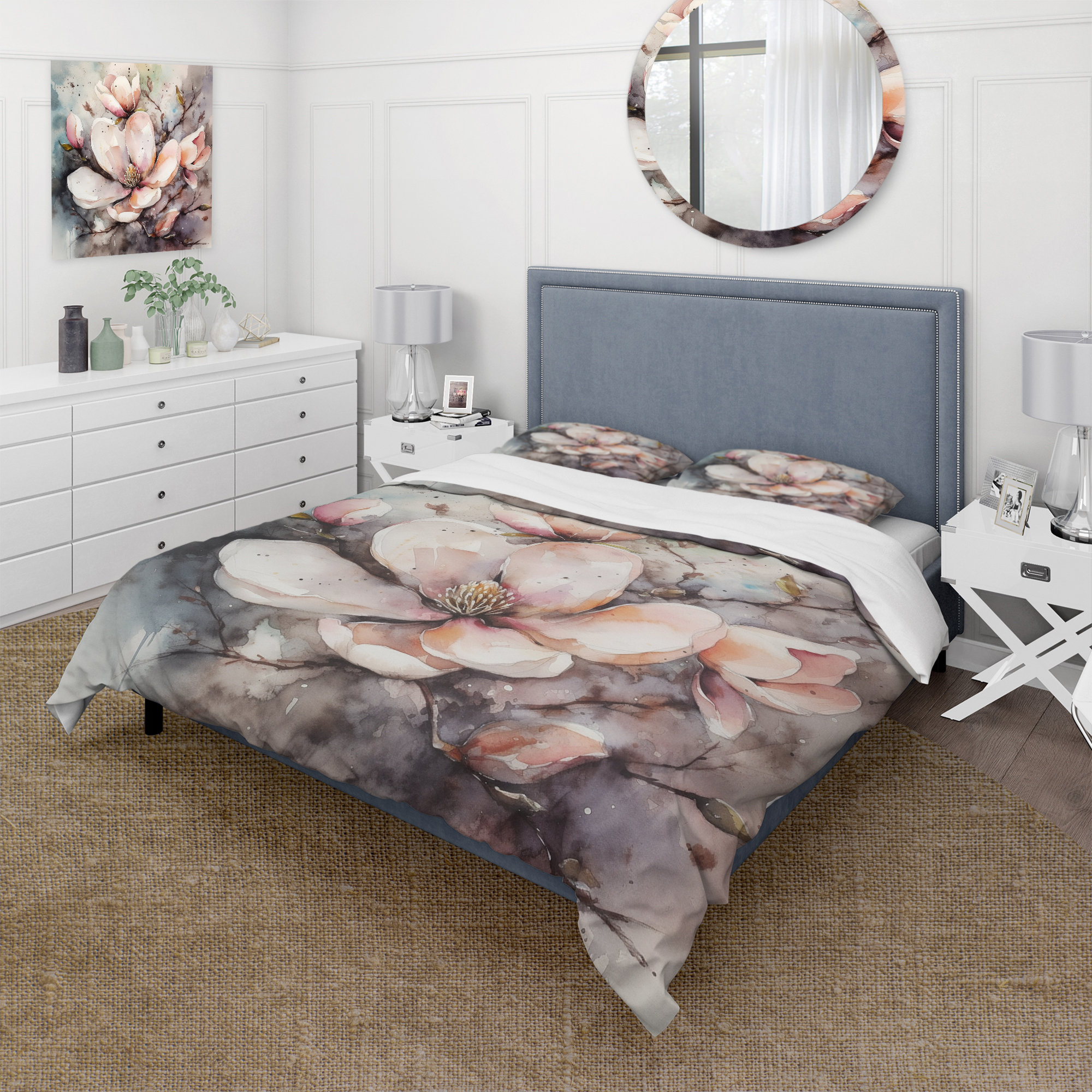 Design Art Pink Magnolia Symphony I BeddingMicrofiber / Polyester Duvet ...