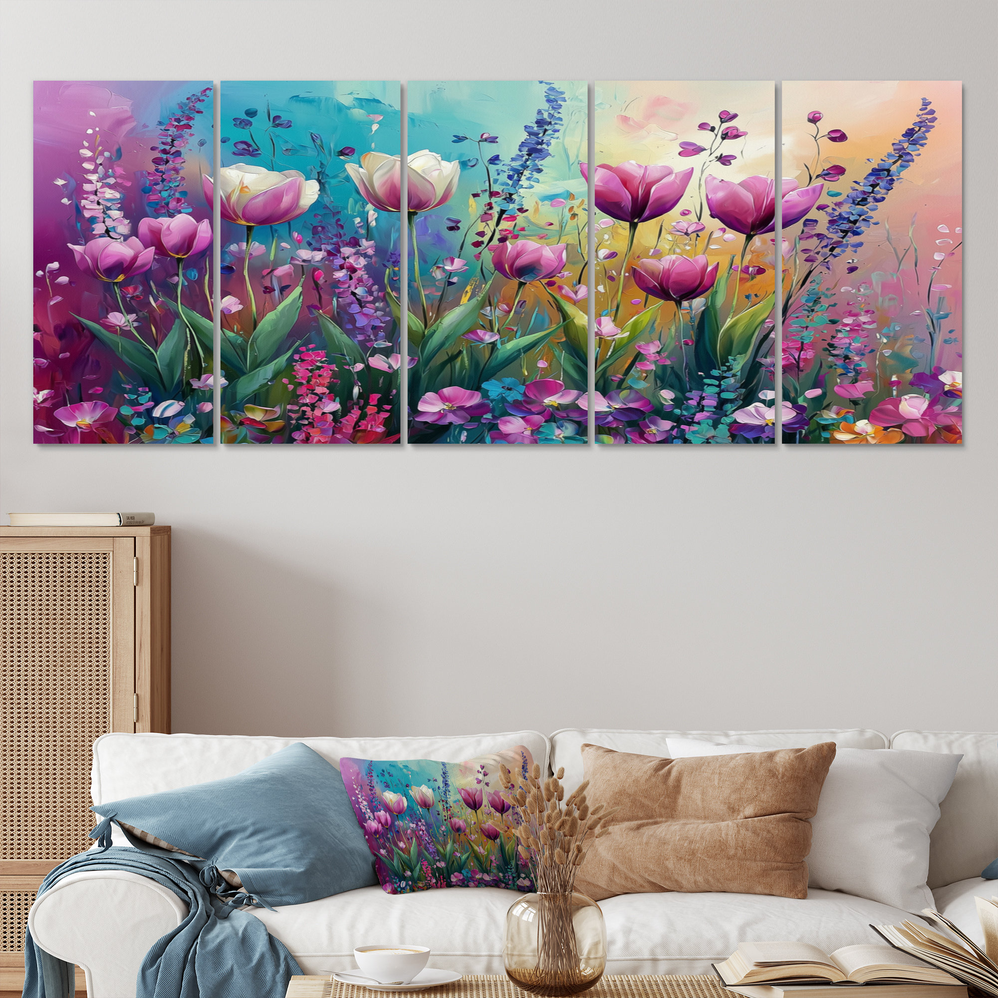 Ophelia & Co. Fantasy Lavender And Tulips Field II - Tulips Wall Art ...