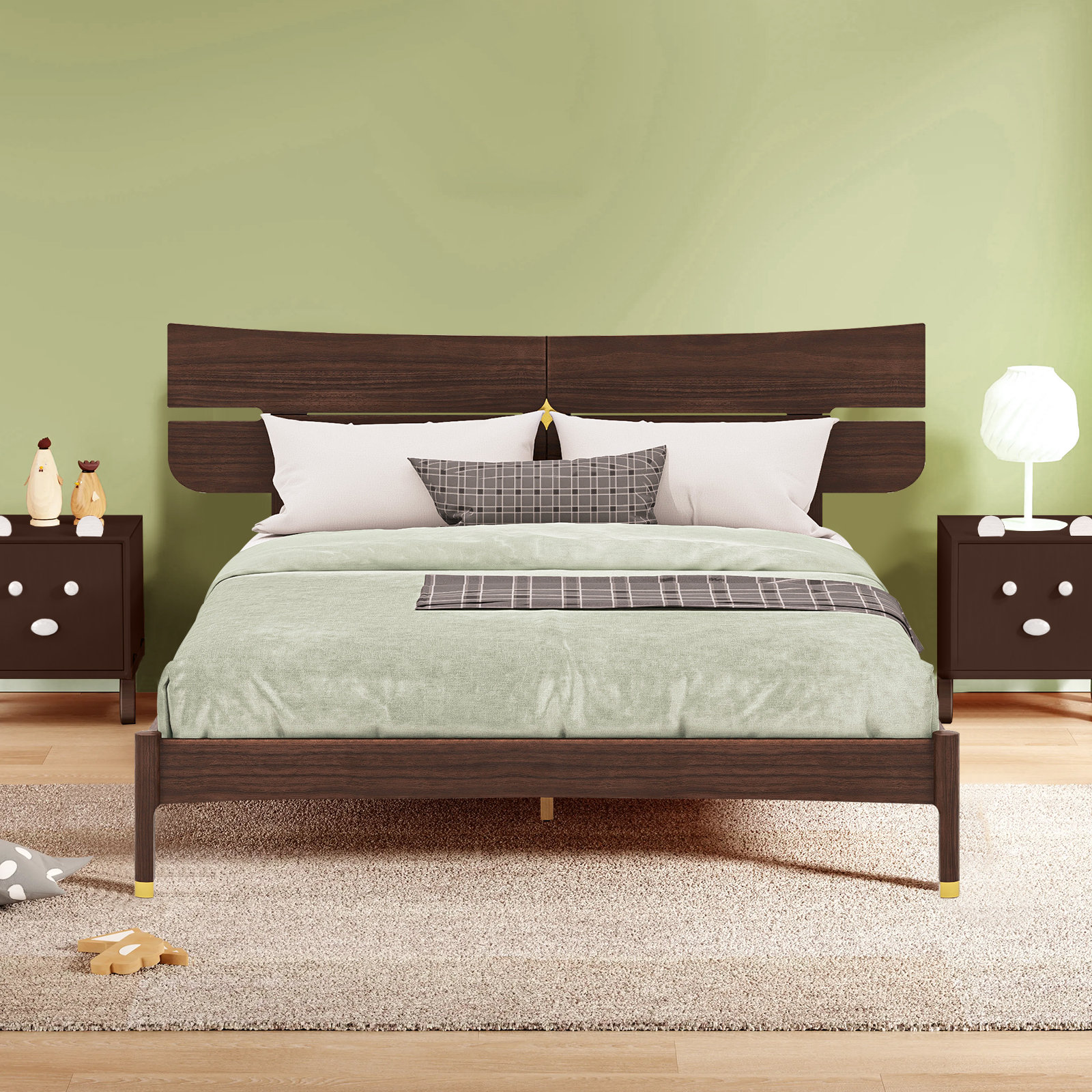 George Oliver Solid Wood Bed Frame Wooden Box Spring No Needed | Wayfair