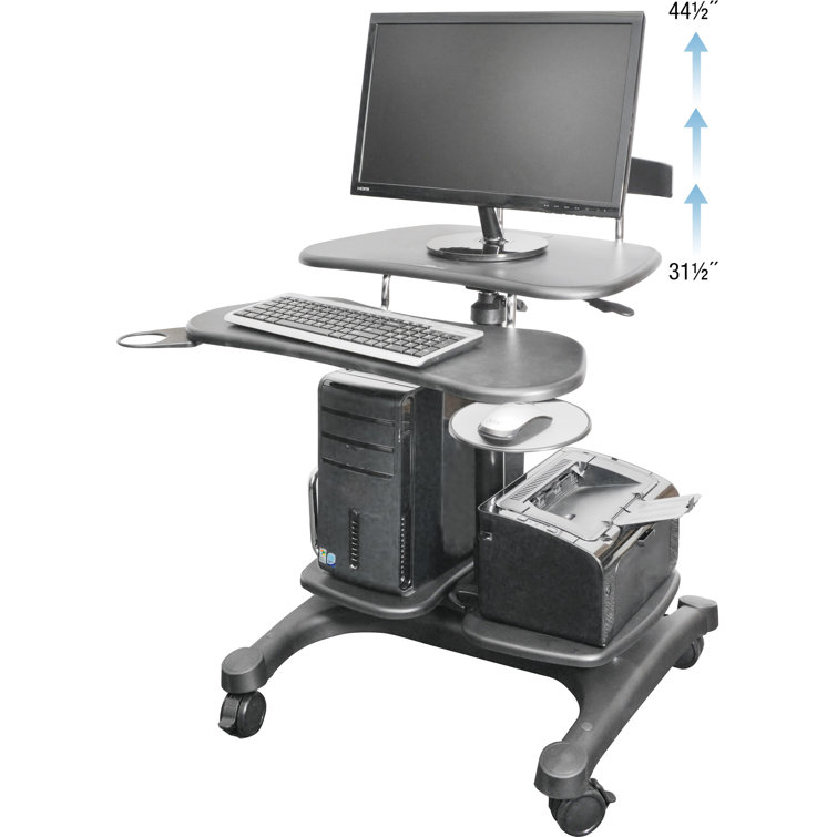 KANTEK INC.29'' H x 28'' W Laptop/Computer Cart Or Stand with Wheels ...