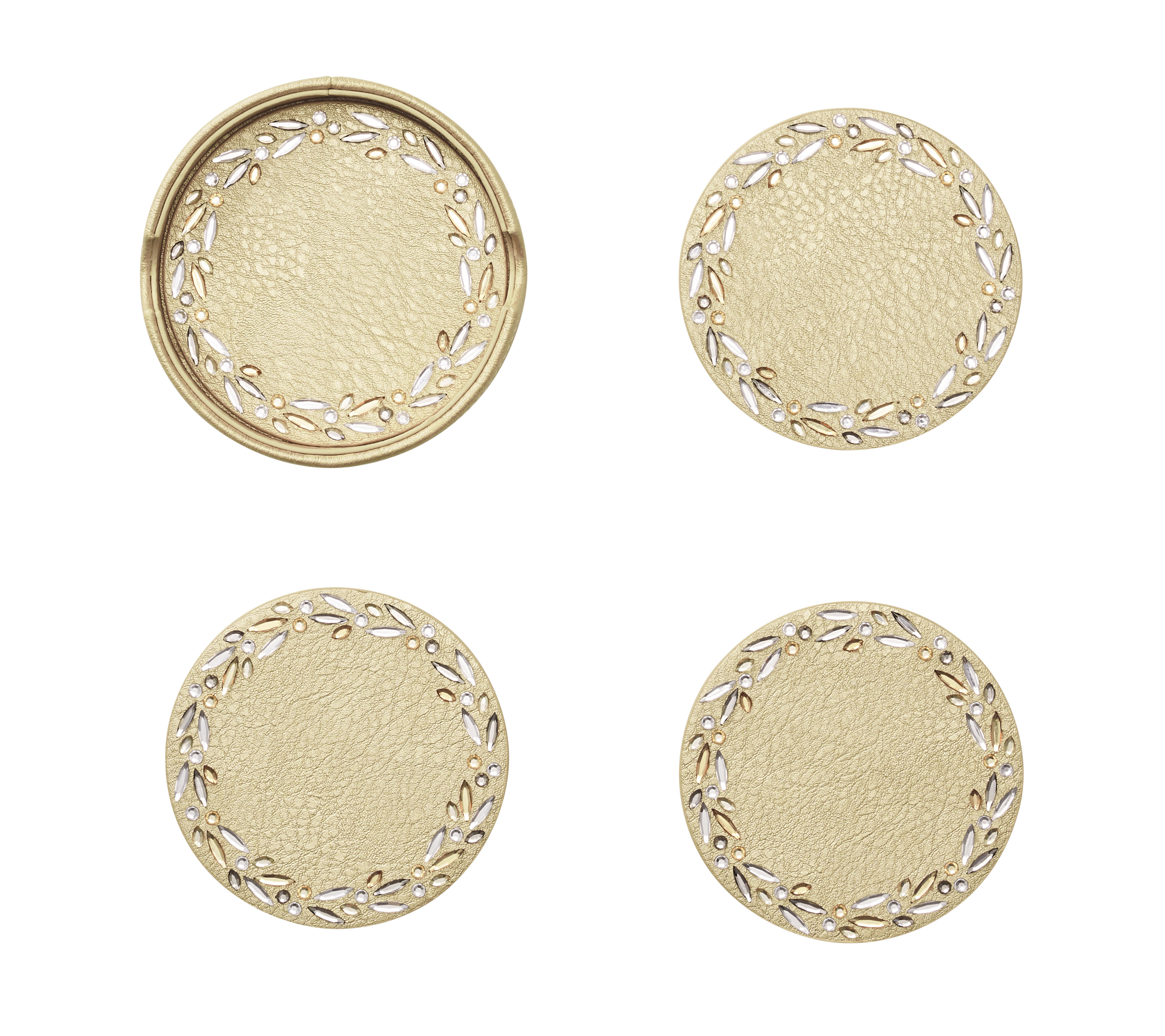 Kim Seybert Bejeweled Coaster Set in a Caddy | Perigold