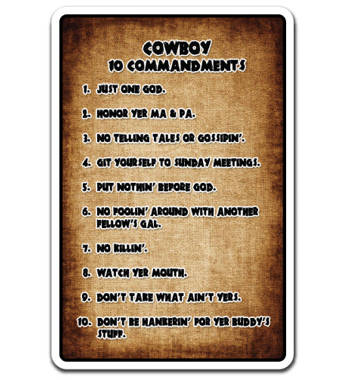 SignMission Cowboy 10 Commandments Sign | Wayfair
