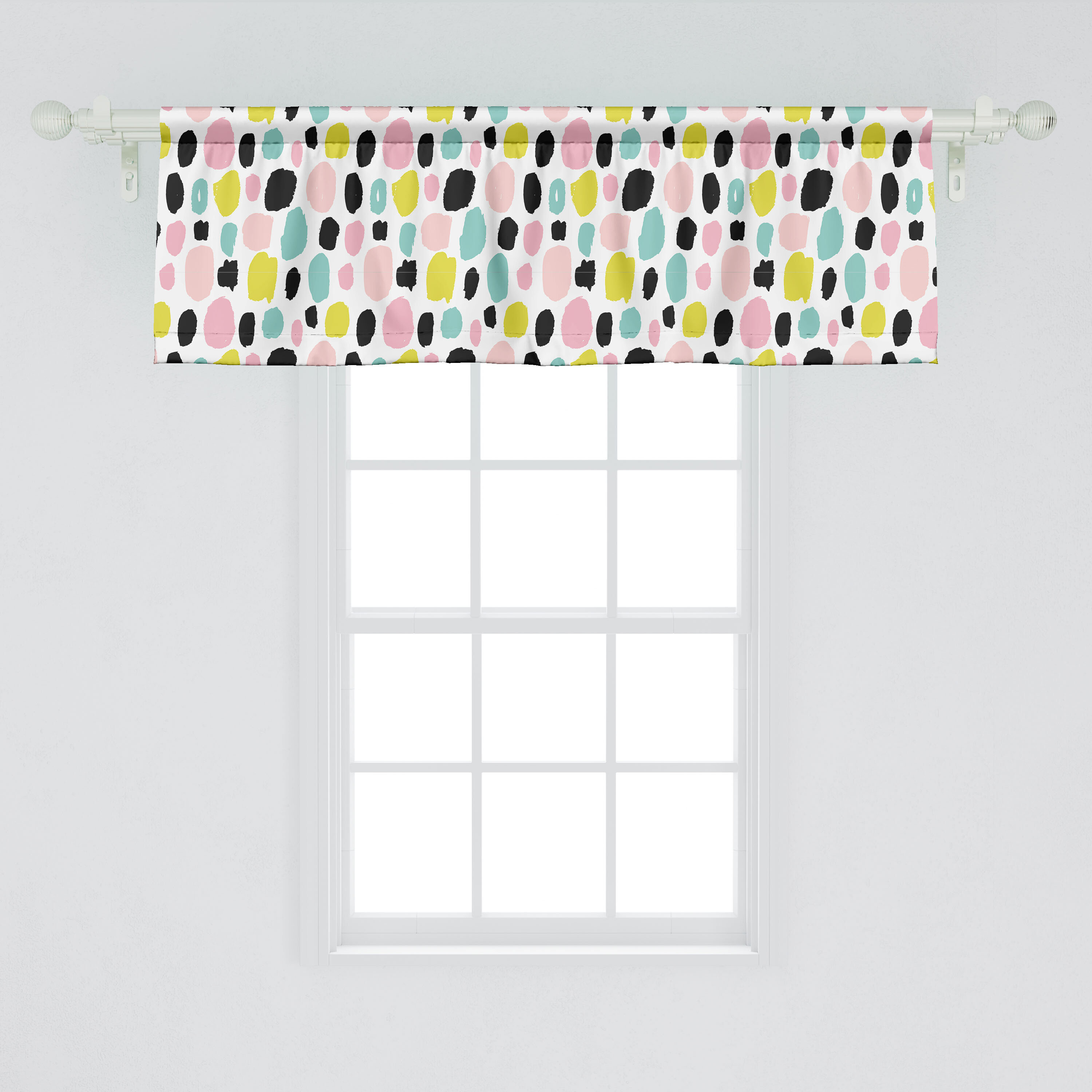 Ambesonne Colorful Valance Pack of 2 Pastel Brush Strokes Multicolor ...
