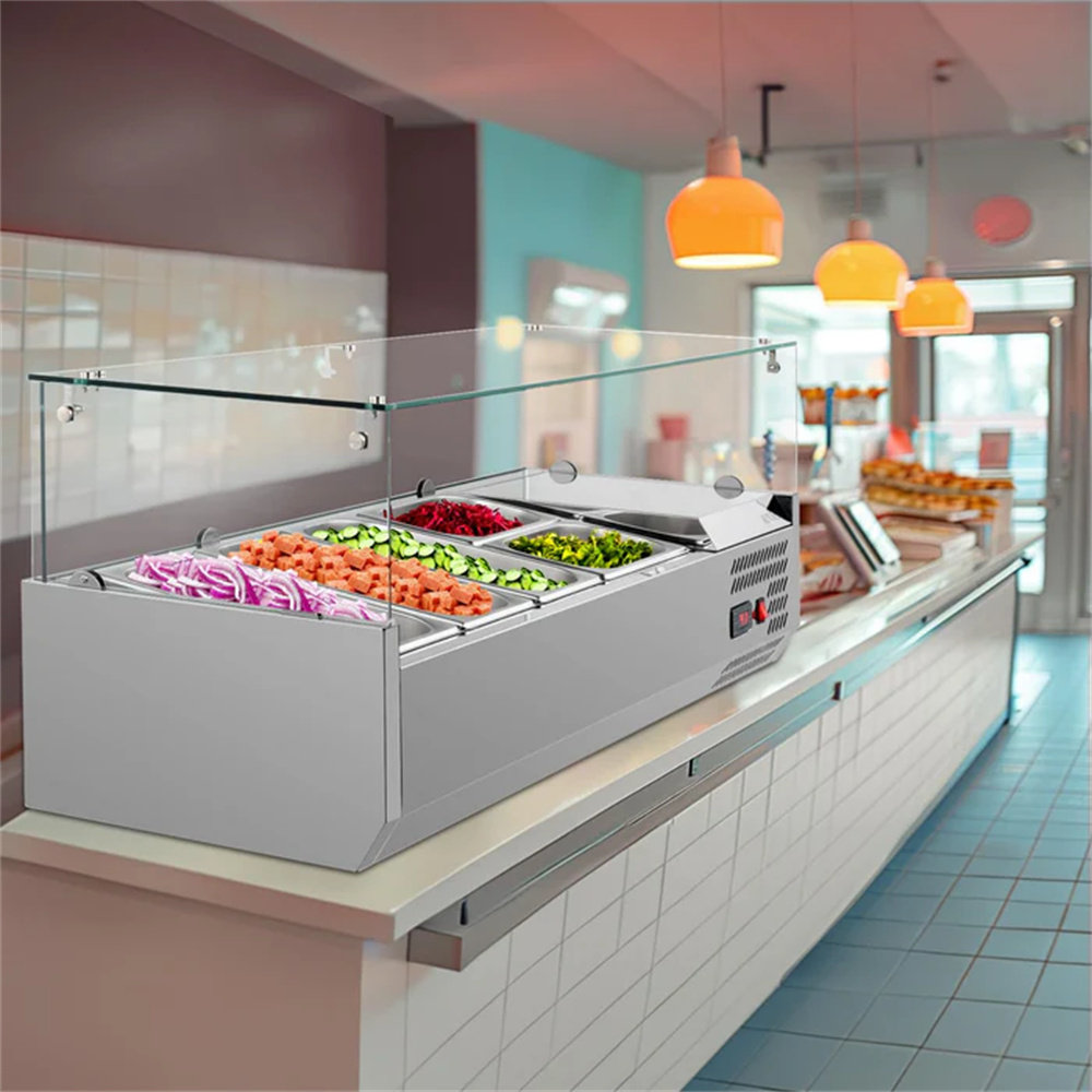Winado 47 Inch Countertop Refrigerated Prep Rail | Wayfair