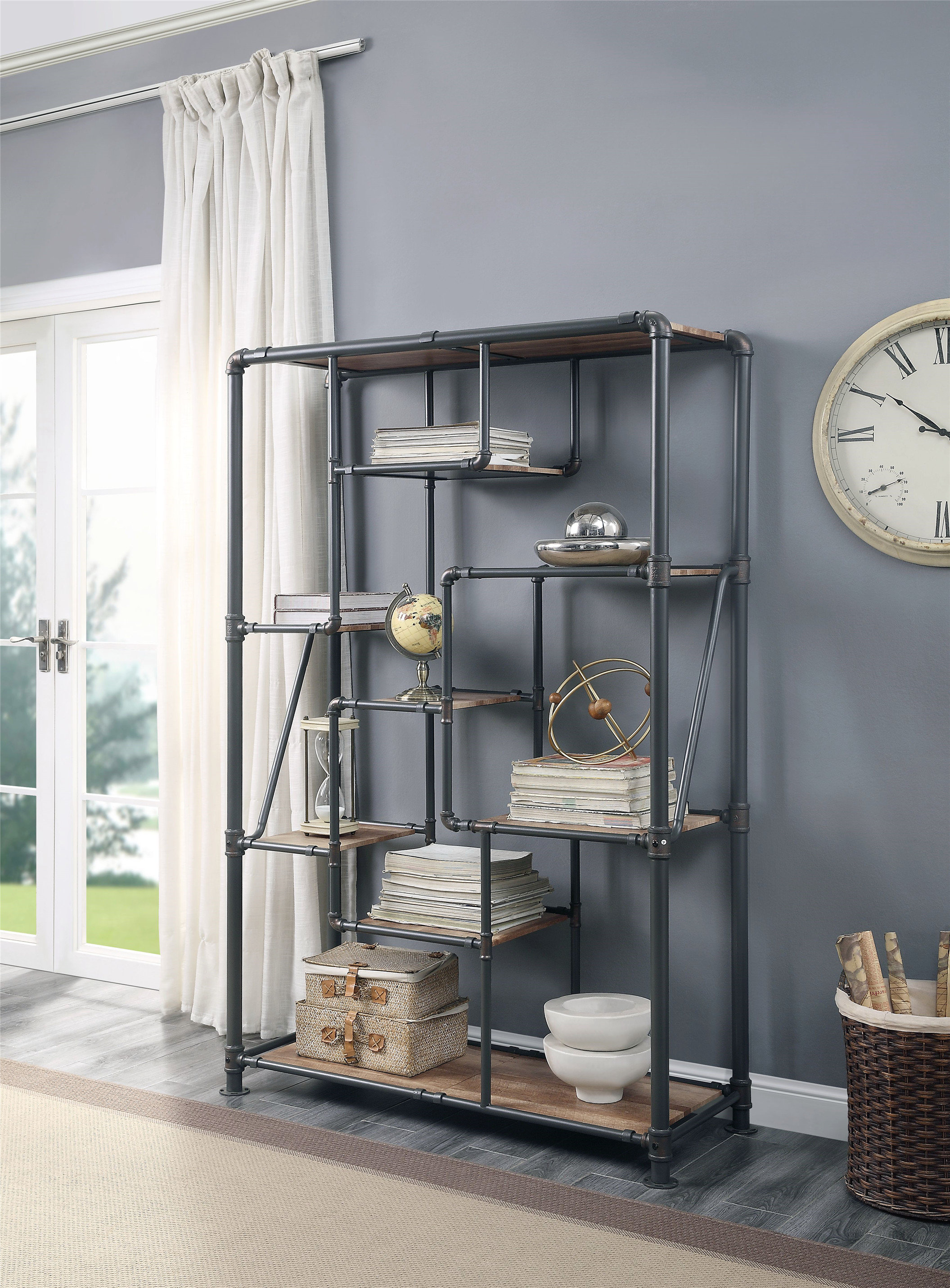 17 Stories Versatile and Sturdy Bookshelf with Industrial Design for ...