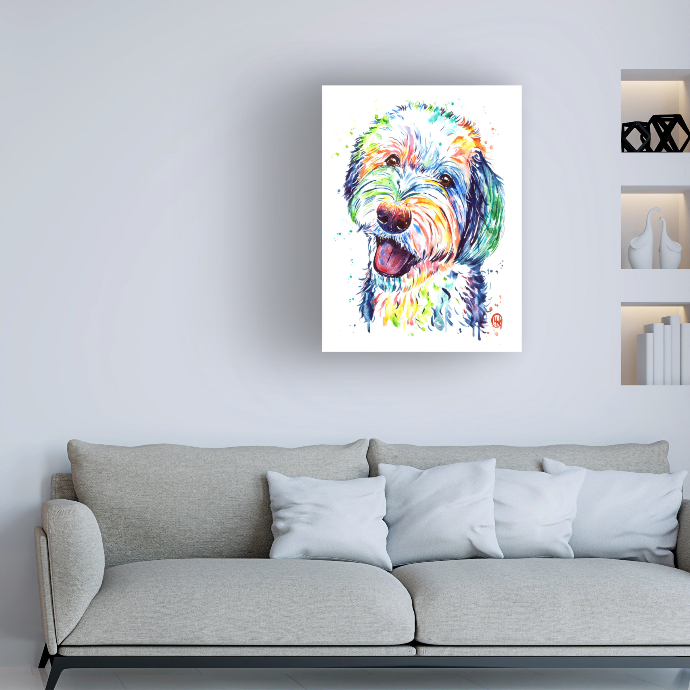 Winston Porter Lisa Whitehouse Sheepadoodle Canvas Art | Wayfair