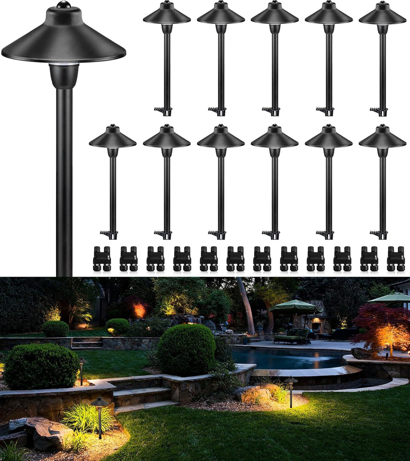 Co-t Low Voltage LED Pathway Lights 3000K Landscape Lighting Set - 3W ...