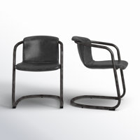 Genuine Leather Metal Kitchen & Dining Chairs You'll Love | Wayfair