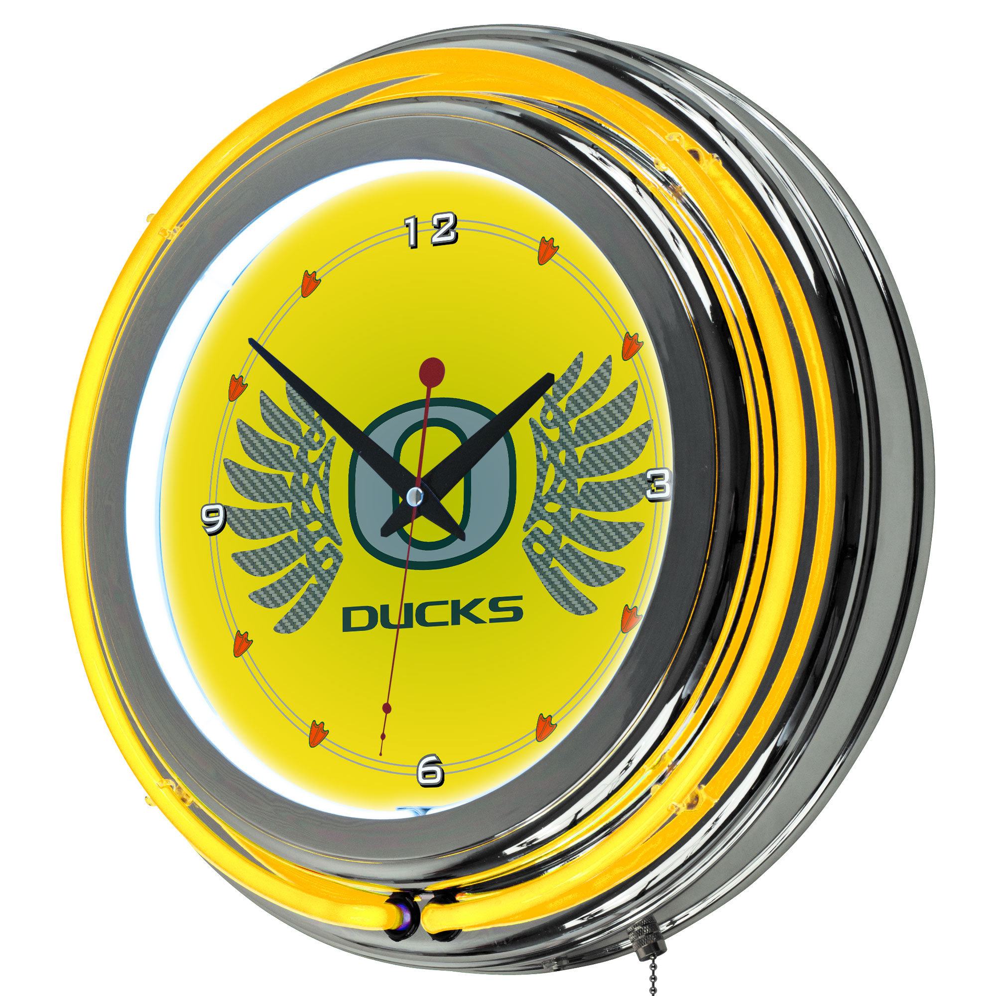 Trademark Global University of Oregon 14.5" Double Ring Neon Wall Clock ...