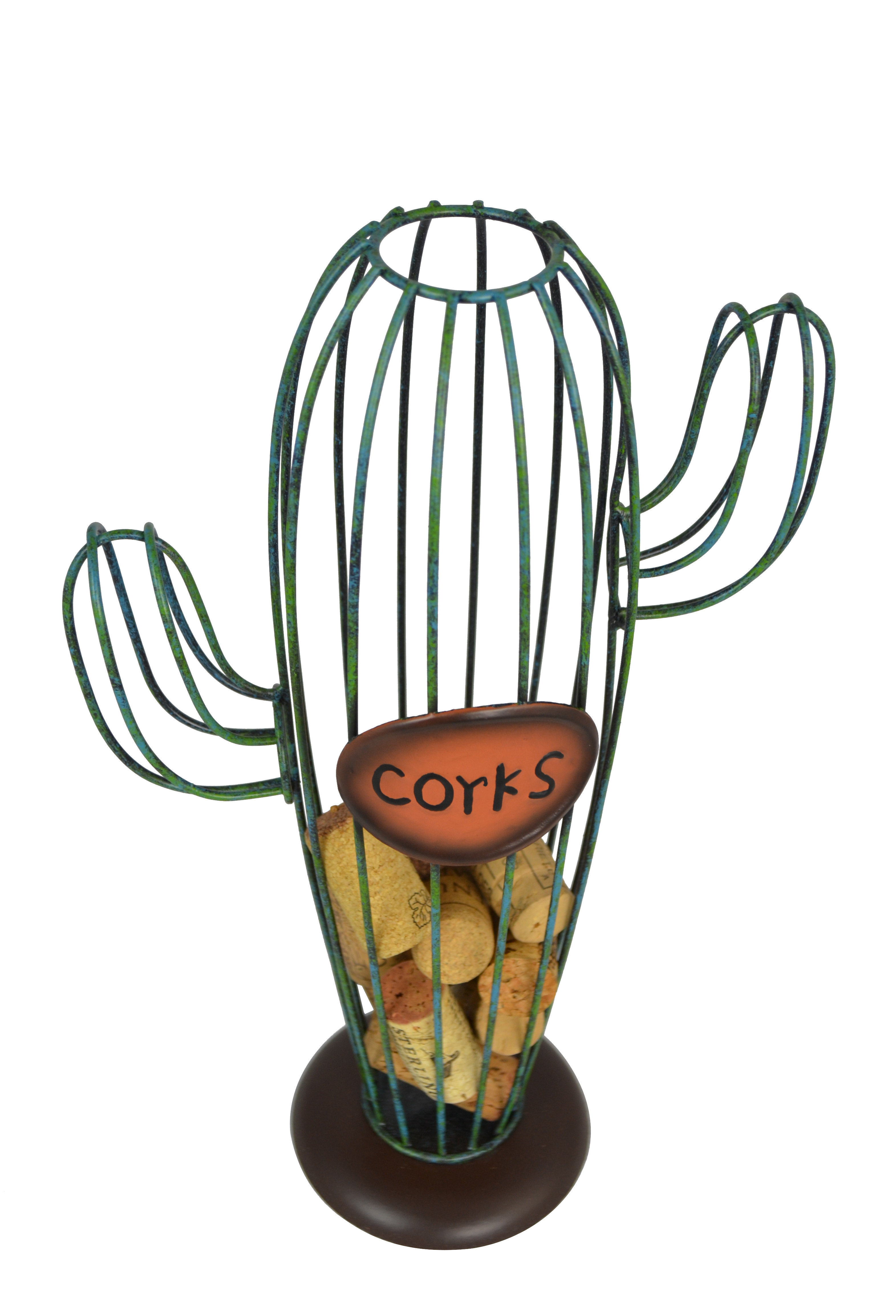 Three Star Im/Ex Inc. Metal Cactus Cork Holder… | Wayfair