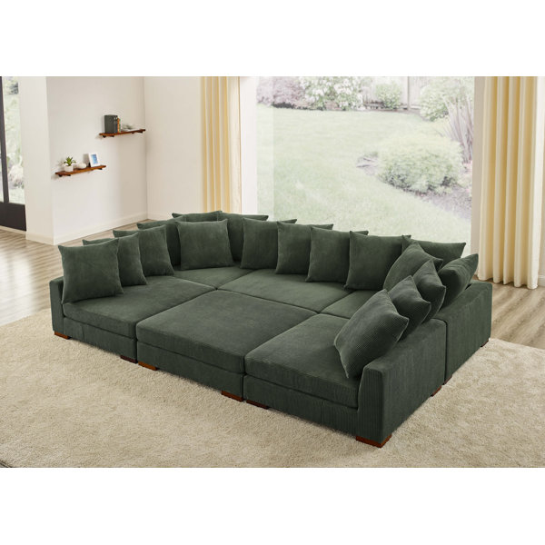 Wade Logan® Bonsell 6 - Piece Corduroy Sectional & Reviews - Wayfair Canada