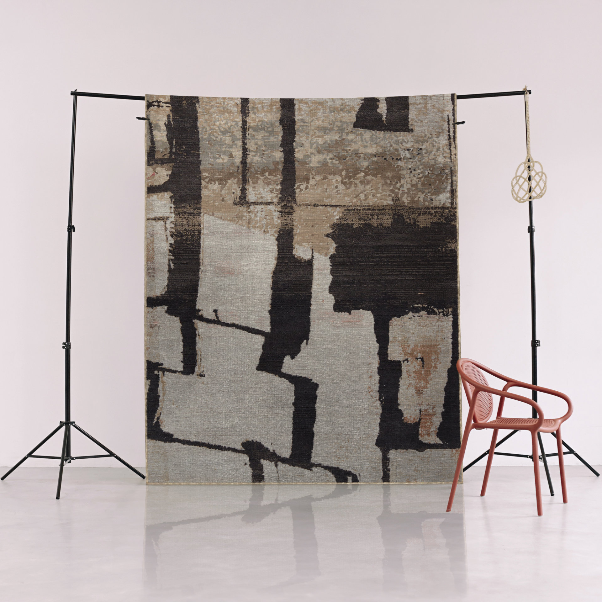 Orren Ellis Black-Beige Themed Abstract Patterned Creative Modern ...