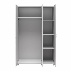 WFX Utility™ Aleg 3 Door Wardrobe with Clothing Rod & Adjustable ...