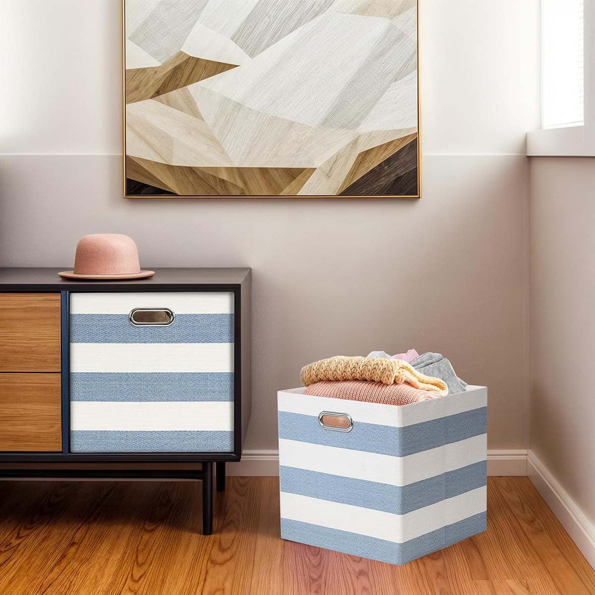 KINOFO 11X11 Cube Storage Bins, Collapsible Fabric Storage Cubes, Cubby ...