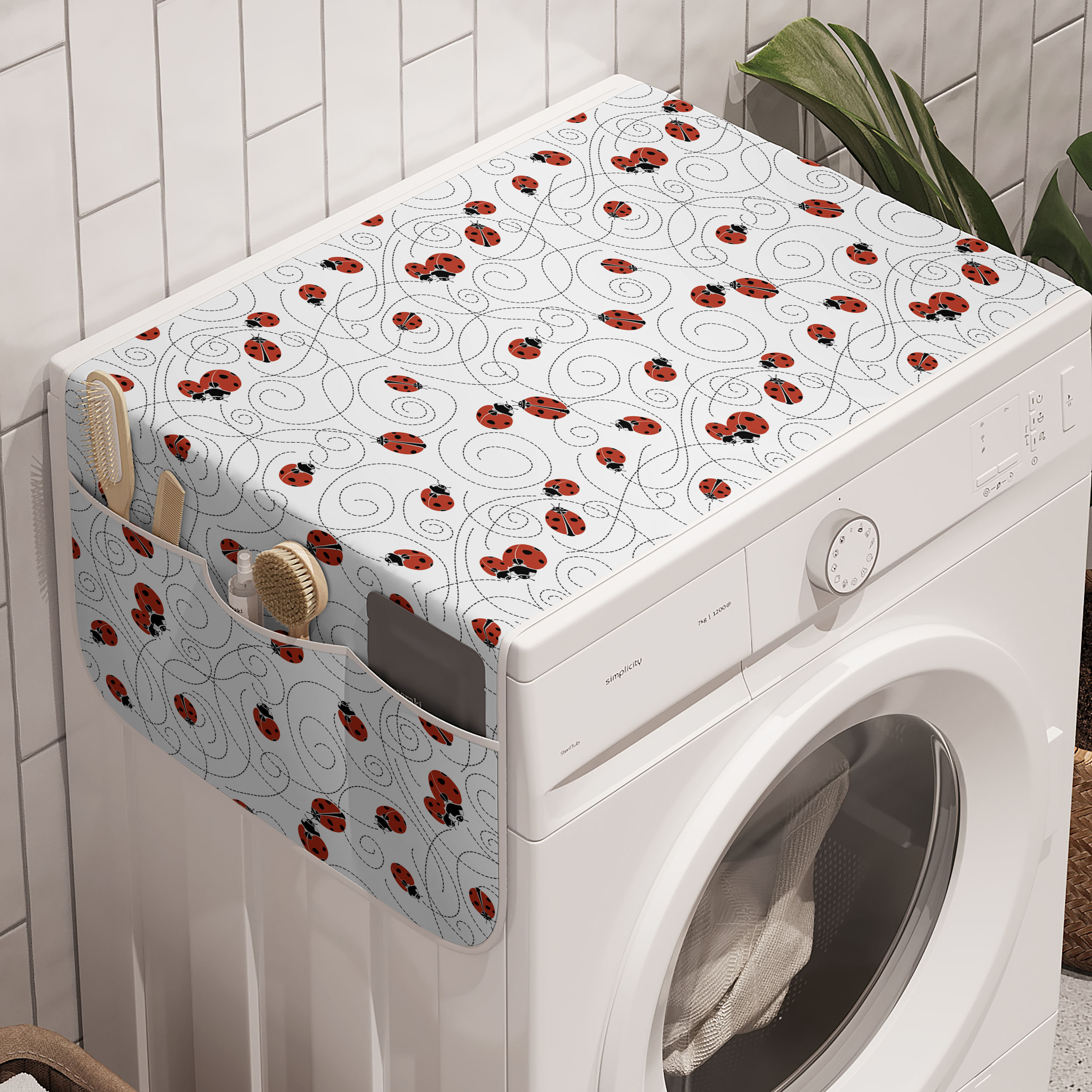 East Urban Home Ladybug Washing Machine Organizer Pack of 2 47" x 18.5 ...