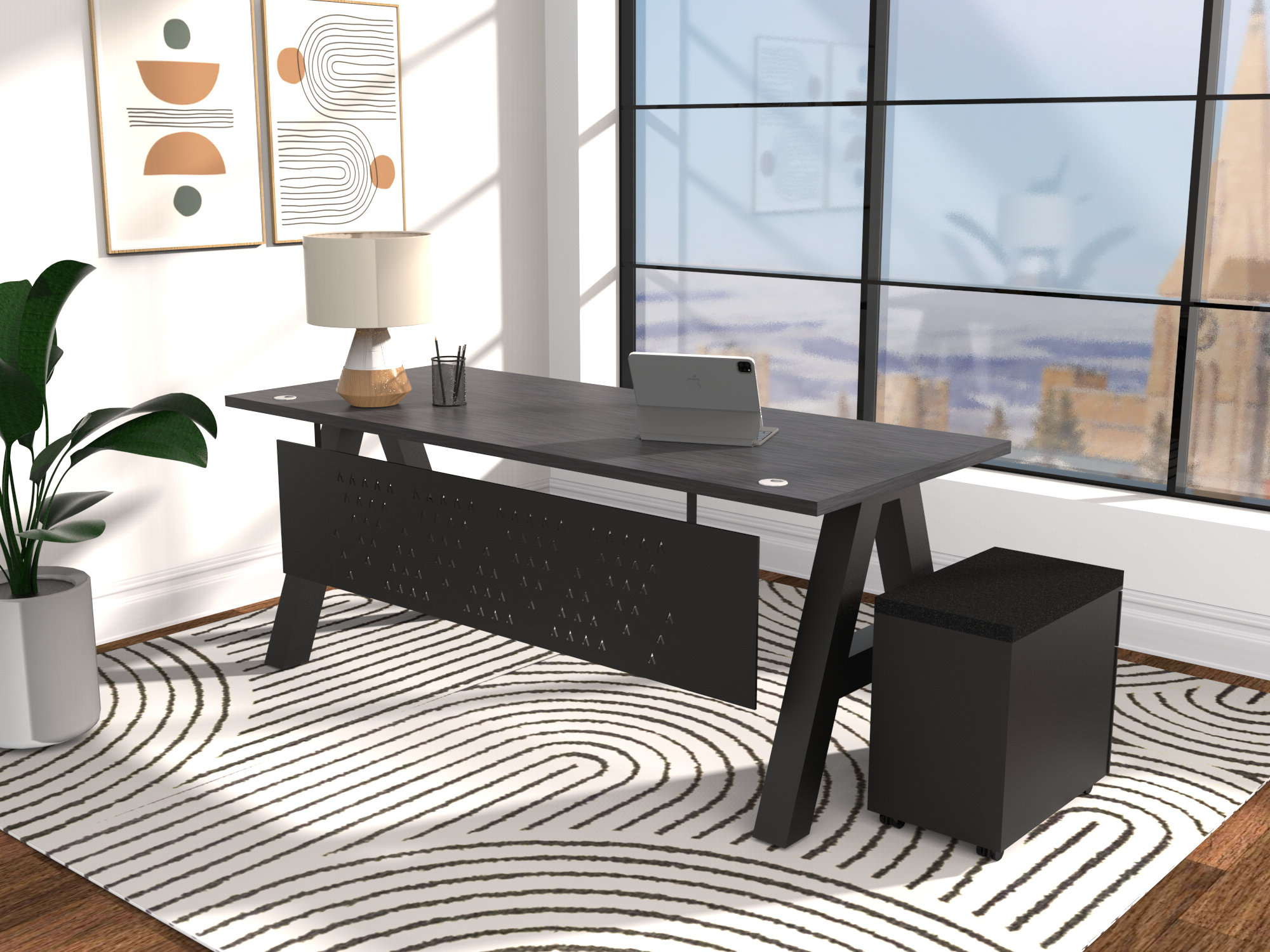 Latitude Run® Modern A-Frame Desk Executive Desk & Reviews | Wayfair