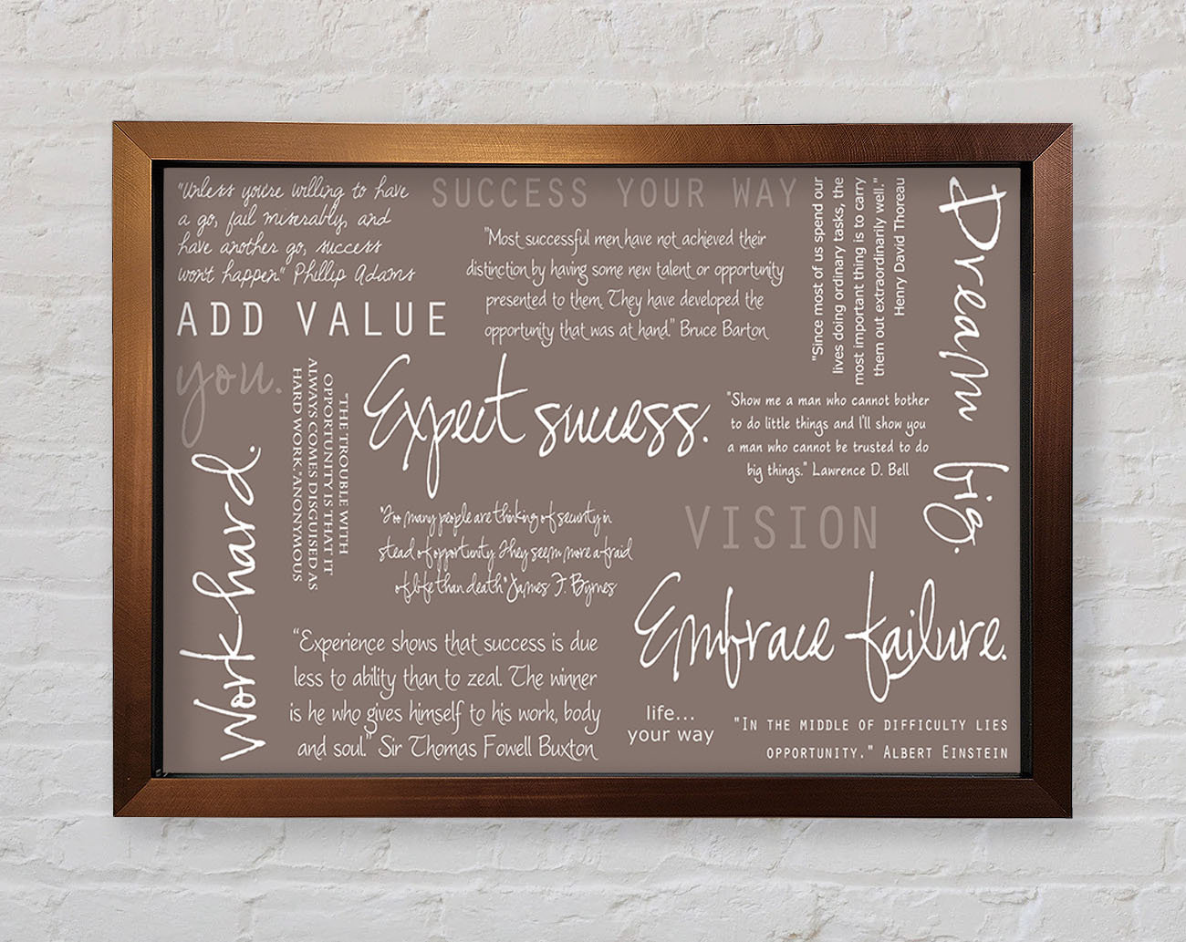 Happy Larry Work Hard Dream Big Expect Success Framed Print | Wayfair.co.uk