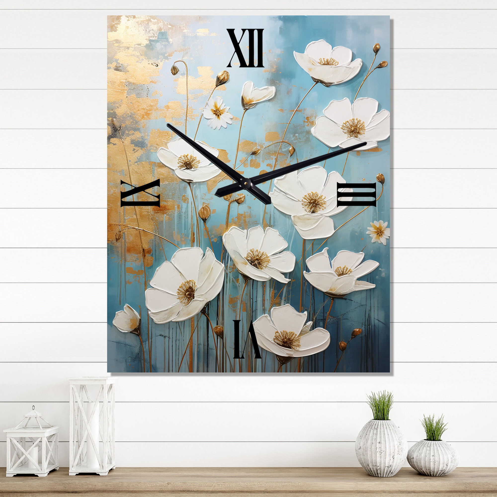 Latitude Run® Minimalism Blue White Buttercups I - Buttercups Wall ...