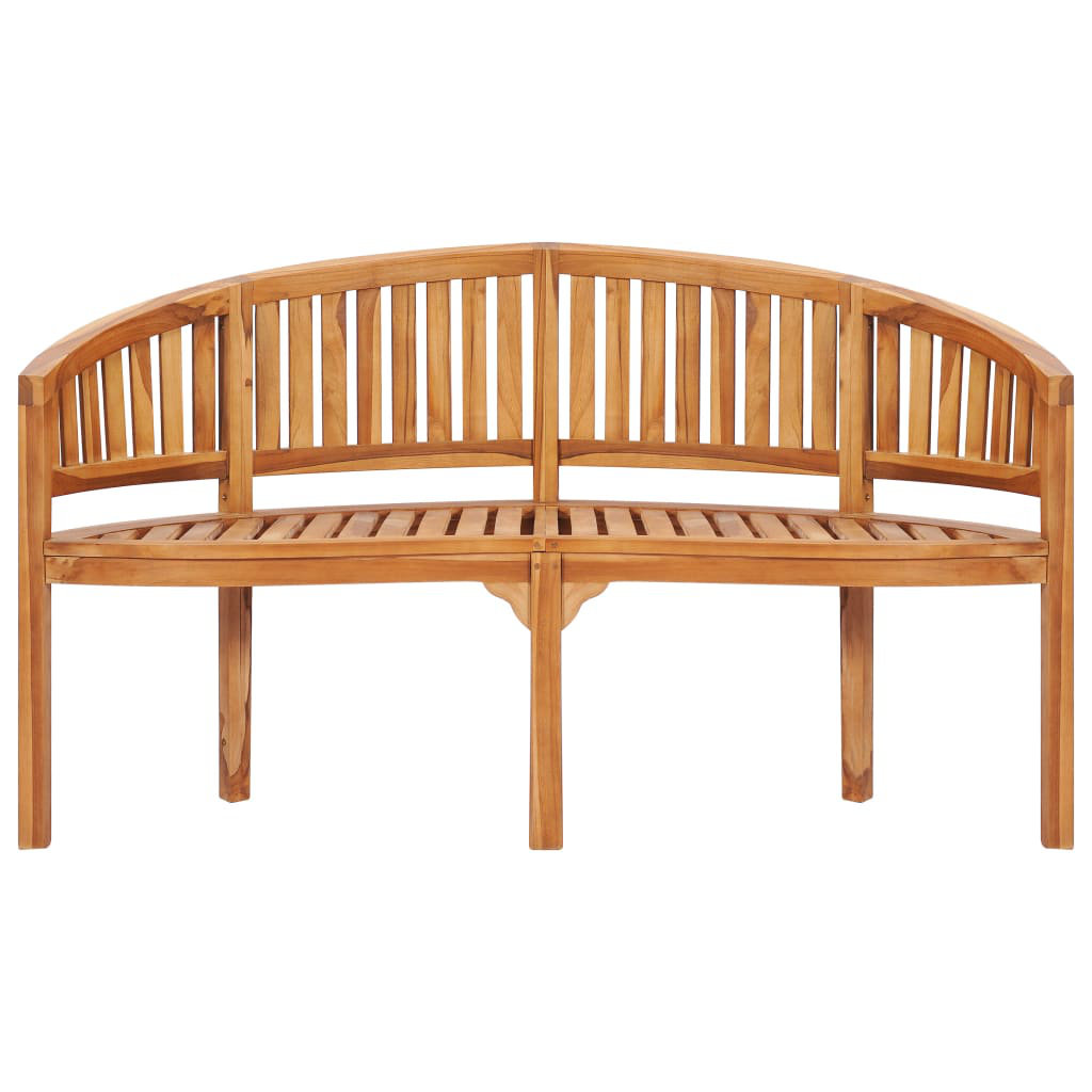 Red Barrel Studio Banana Bench Outdoor Patio Banana Bench with Armrest ...
