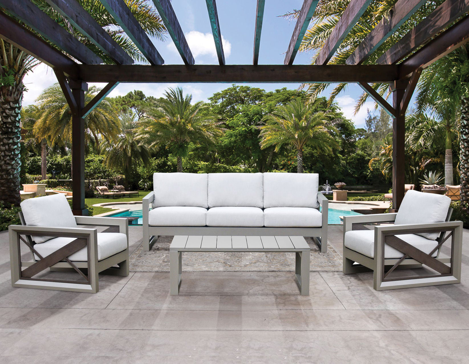 Gracie Oaks Dalilah Patio 3-Piece Lounge Set | Wayfair