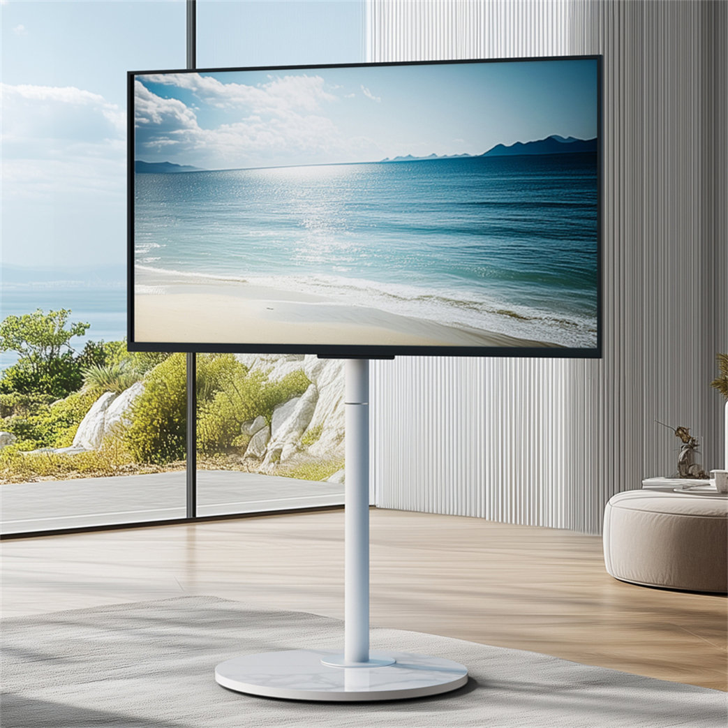 Latitude Run Tv Stand On Wheels With Marble Base For 40-75 Inch Tv ...