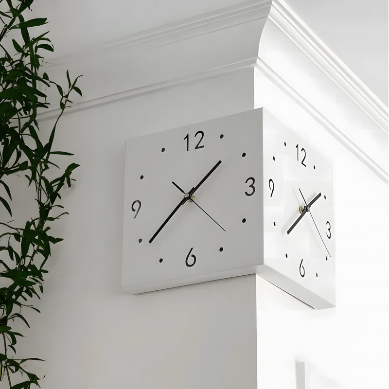 Ebern Designs Yulita Sound and Darkness Activated Iron Corner Clock ...