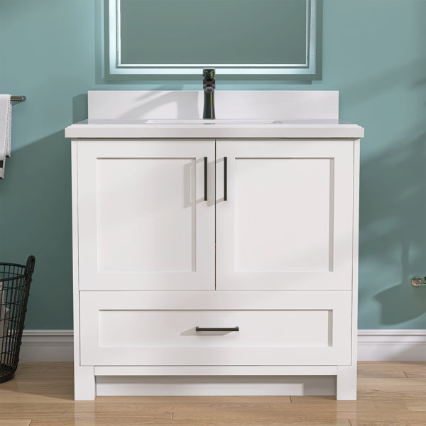 Ogonbrick Solid Wood 36 Inch Single Bathroom Vanity Base Only | Wayfair