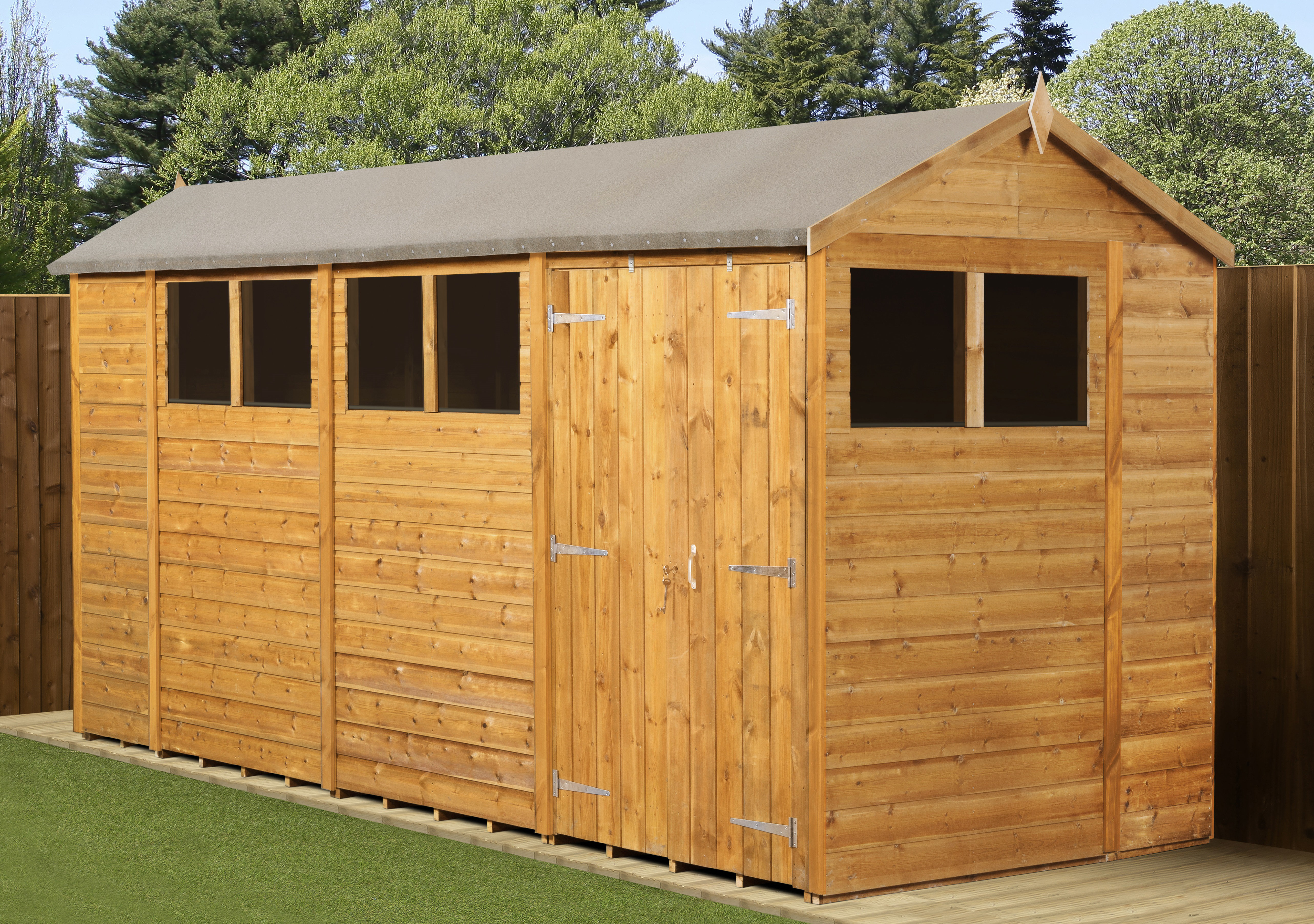 Empire Sheds Ltd Modular Apex Garden Shed 14X6 With Windows Double Door ...