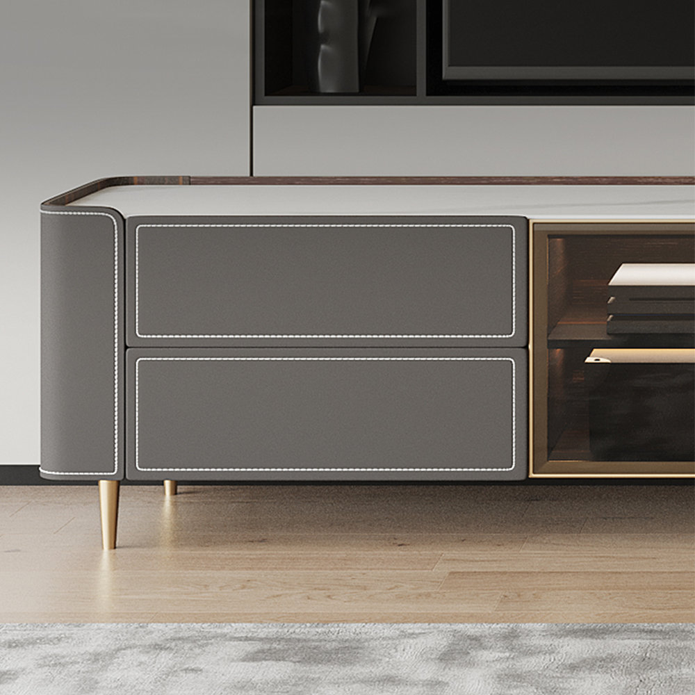 Finaewg Modern style sintered stone countertop TV stand | Wayfair