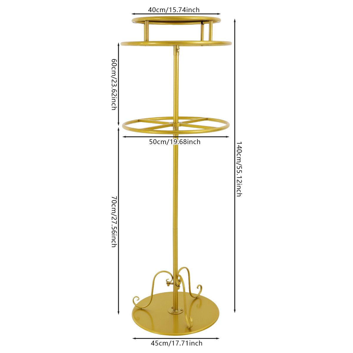 Mercer41 2 Tiers Rotatable Round Garment Rack Round Metal Clothes ...