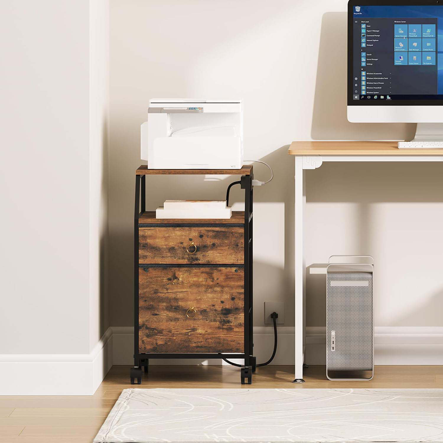 Ebern Designs 2-Drawer Mobile File Cabinet, Filing Cabinet With ...