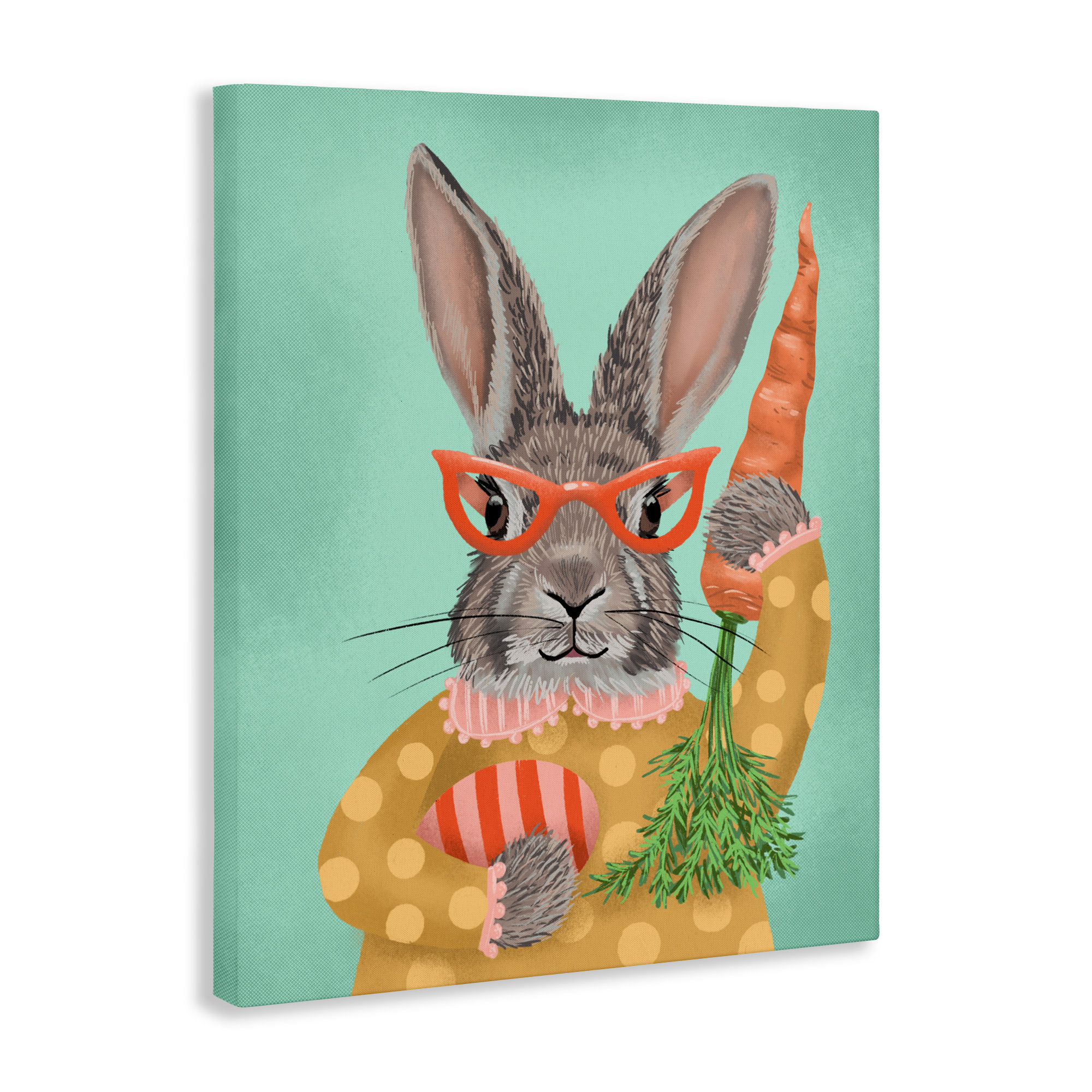 Ophelia & Co. Polka Dot Spring Rabbit Canvas, design by Jilly Jack ...